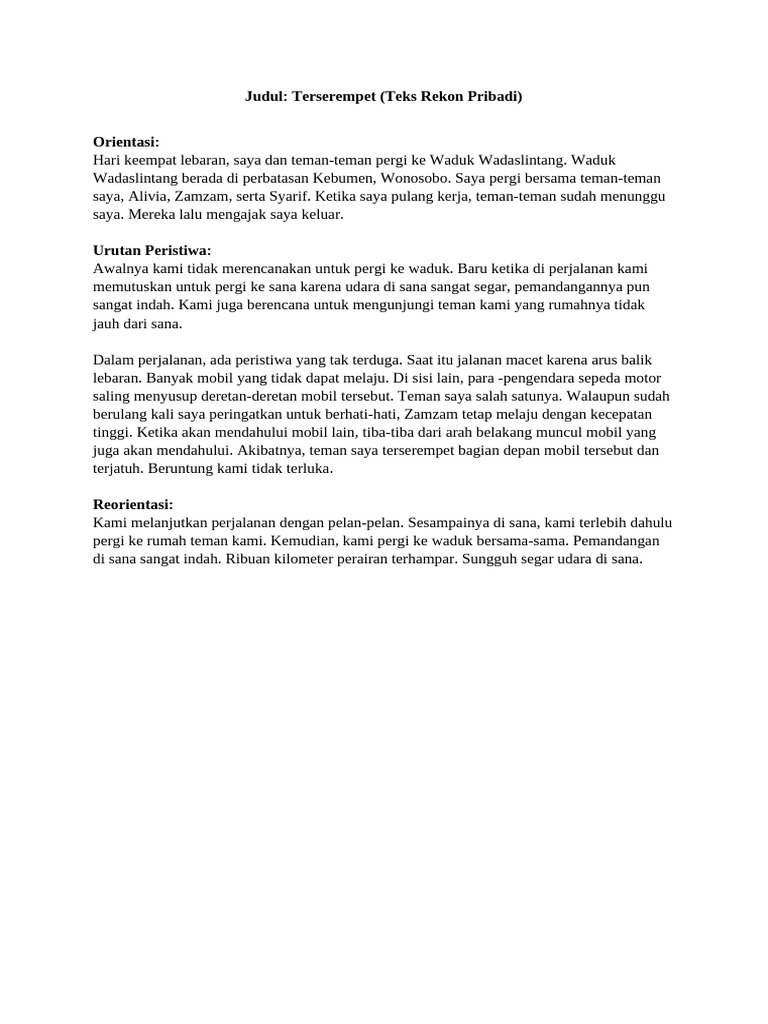 Contoh Teks Rekon | PDF