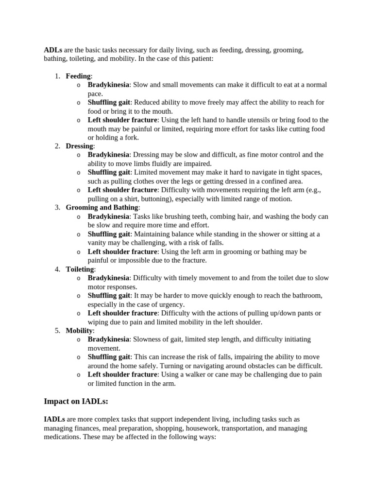 PBT ADLS affected | PDF | Balance (Ability) | Parkinson's Disease