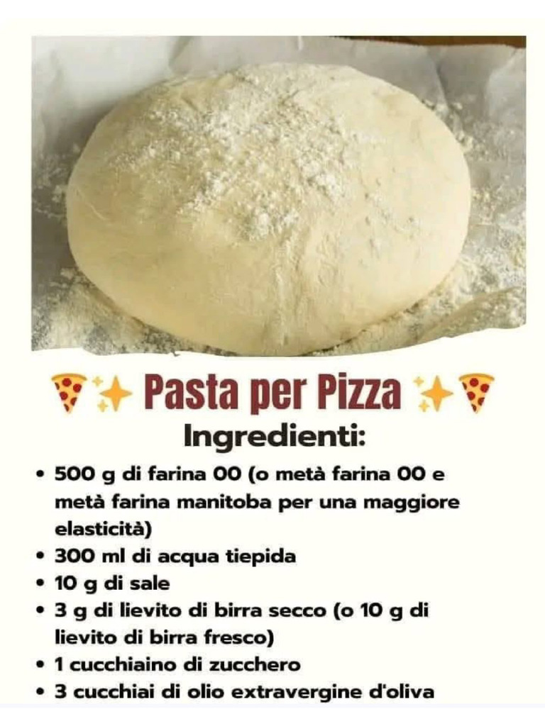 Ricetta Pasta per la Pizza | PDF