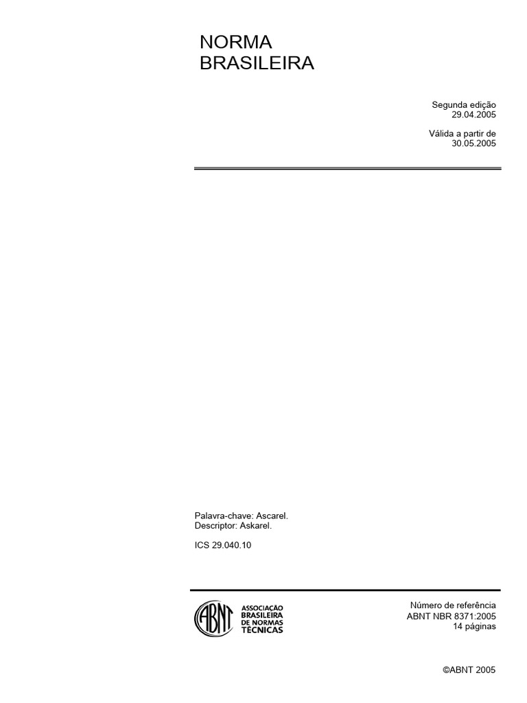 NBR 8371 NB 789 - Ascarel para Transformadores e Capacitores ...