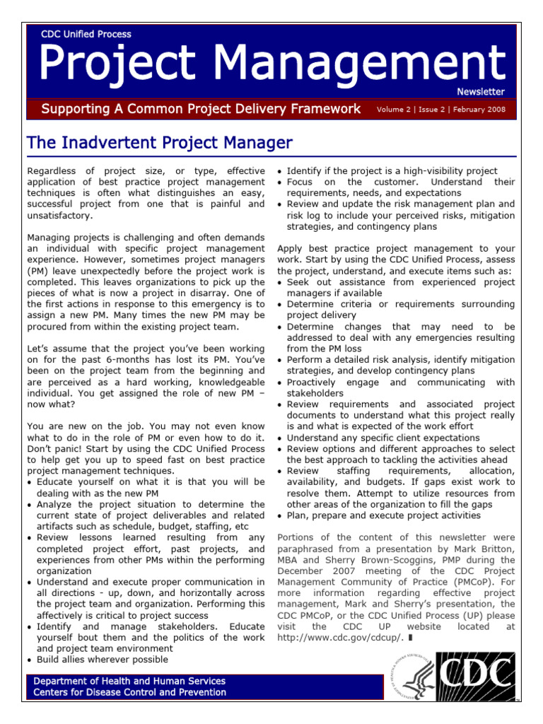 New PM's Guide to CDC Project Success | PDF | Project Management | Risk
