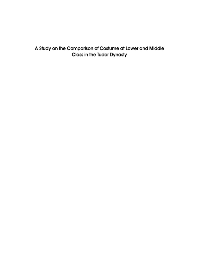 Tudor Costume Trends for Lower Classes | PDF | Shirt | Fashion