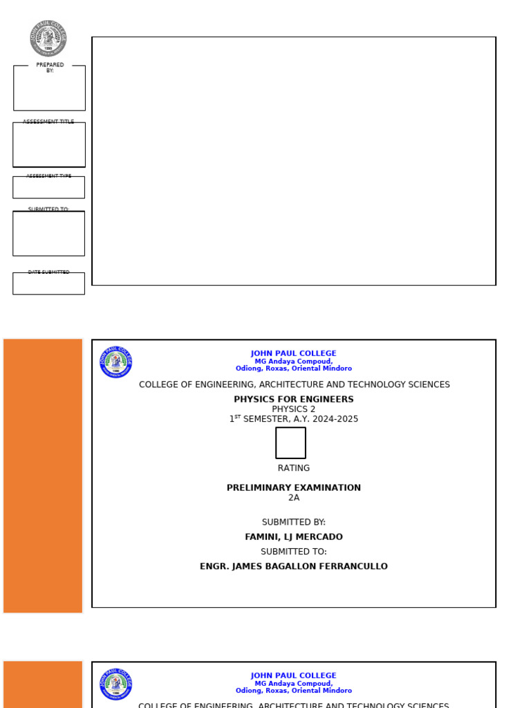 Class Assessment Template | PDF