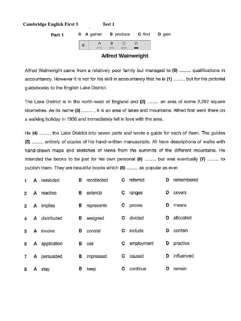 Cambridge English First 3 Test 1 | PDF