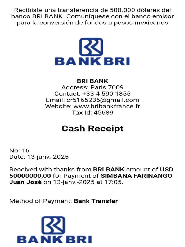 Cash Receipt 16 202501131711 | PDF