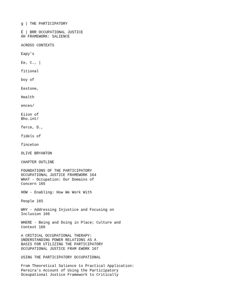 The Participatory Occupational Justice F1 | PDF | Occupational Therapy ...