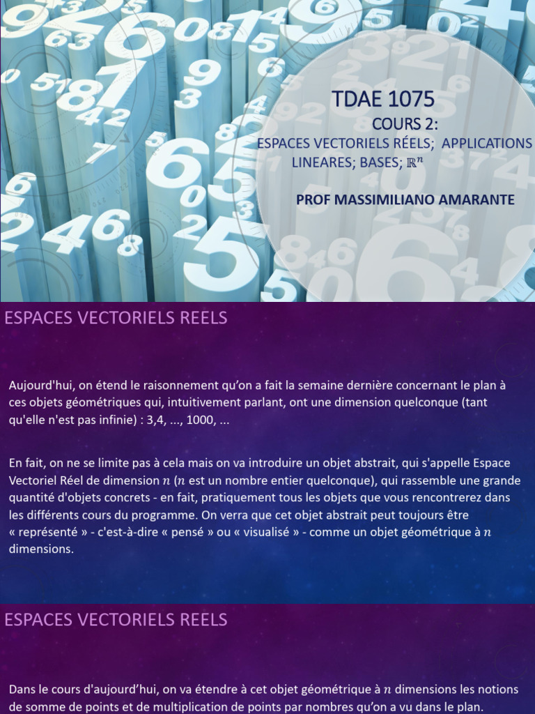 Espaces Vectoriels Réels par Amarante | PDF | Base (algèbre linéaire ...