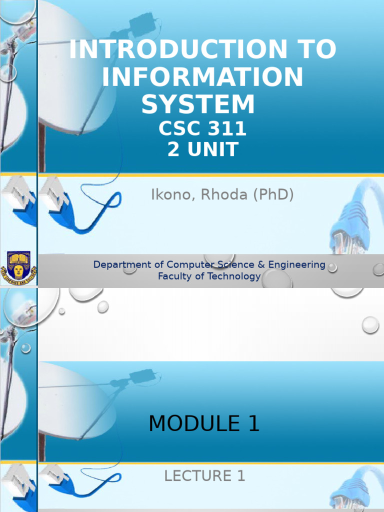 #1 Introduction To Information System Mod 1 Lecture 1 | PDF | Information | System