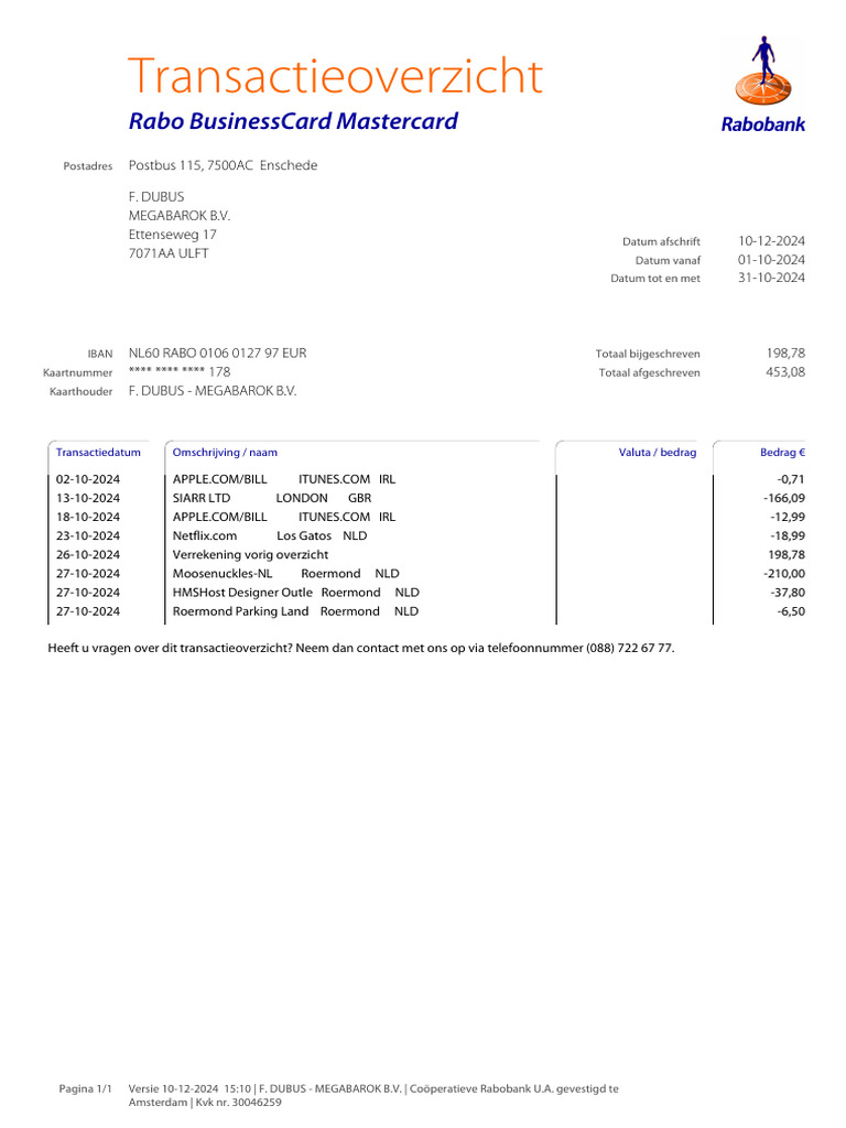 Ra CC 0178 20241001 20241031 | PDF