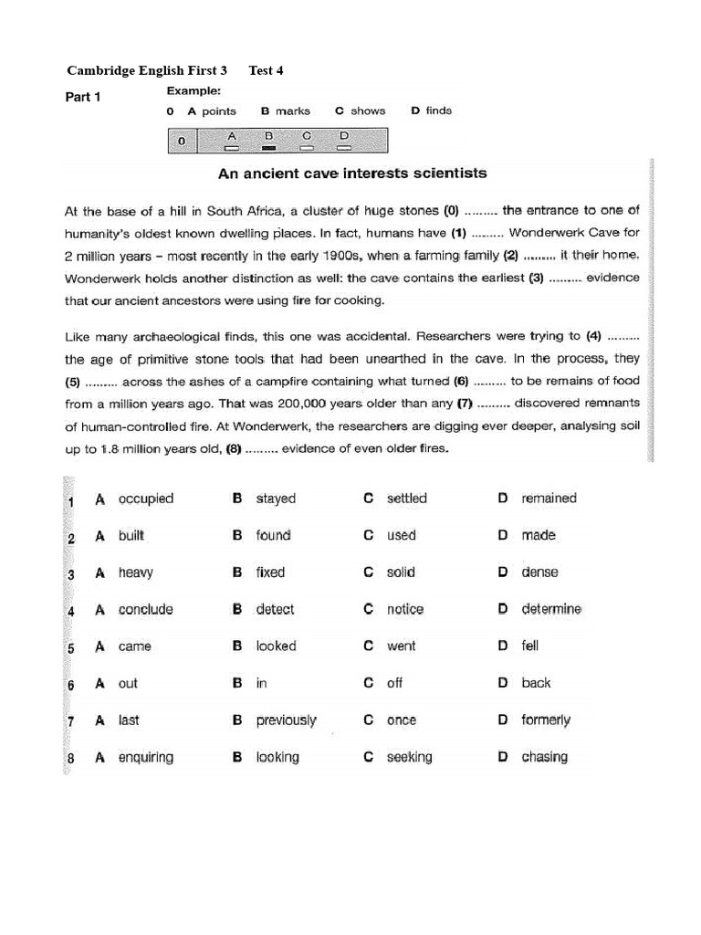 Cambridge English First 3 Test 4 | PDF