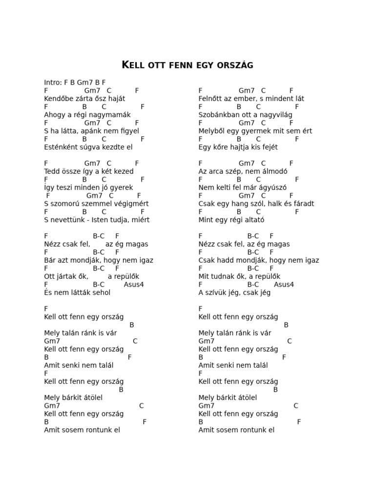 Kell Ott Fenn Egy Ország | PDF