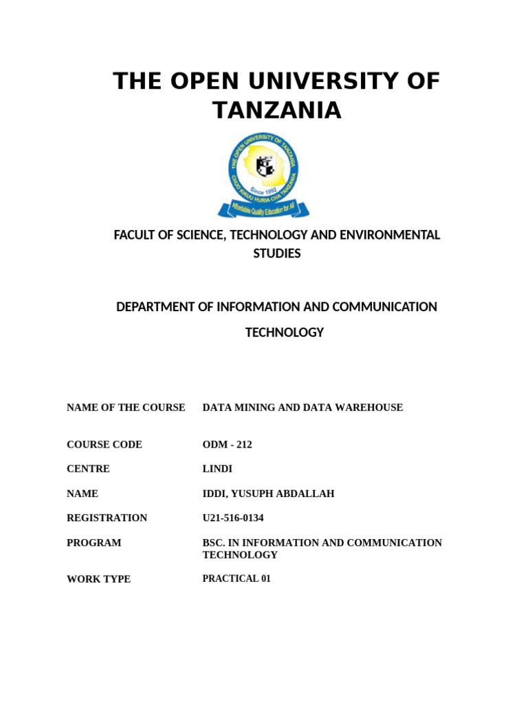 ODM-212 Data Mining Practical Report | PDF | Data | Computer Data