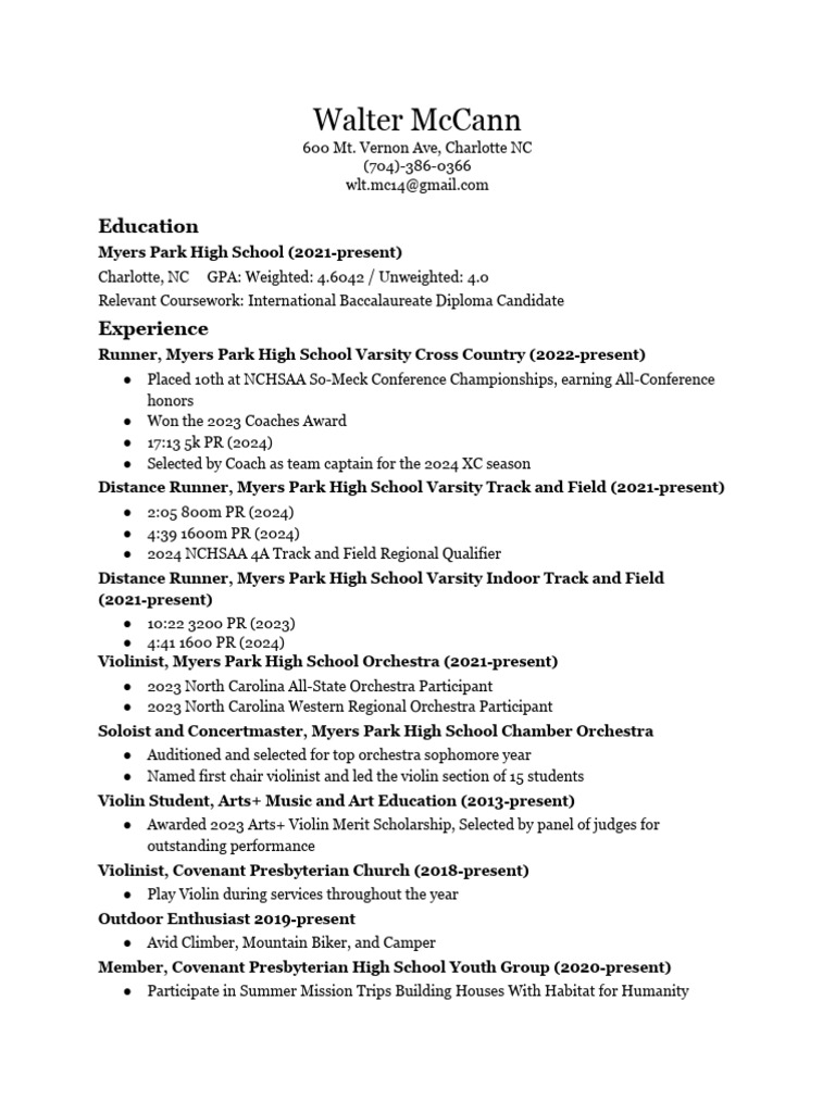 Resume - Walter McCann | PDF