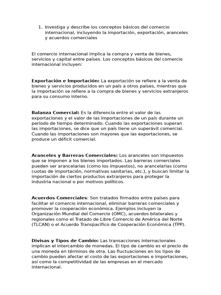 Conceptos Básicos Del Comercio Internacional P0-Sayda | PDF | Comercio | Arancel