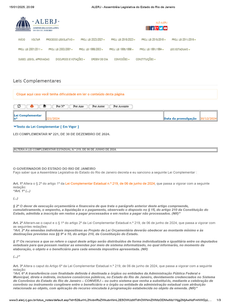 ALERJ - Assembléia Legislativa do Estado do Rio de Janeiro | PDF ...
