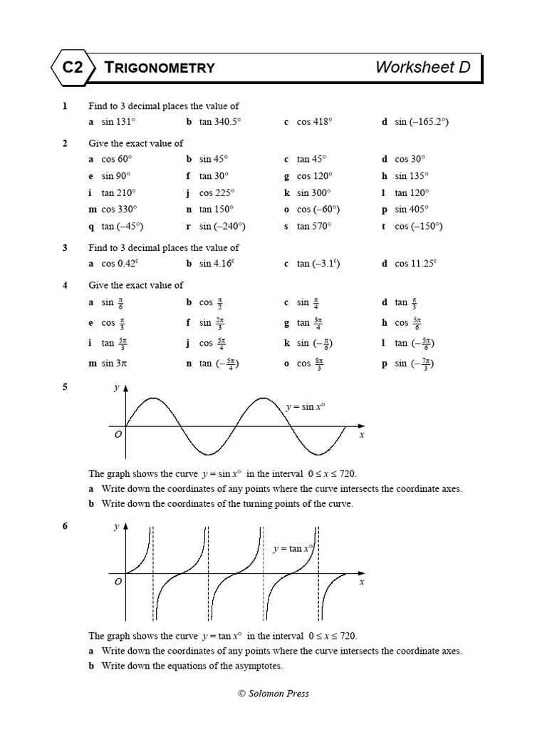 E2Qtri_D | PDF | Trigonometric Functions | Asymptote
