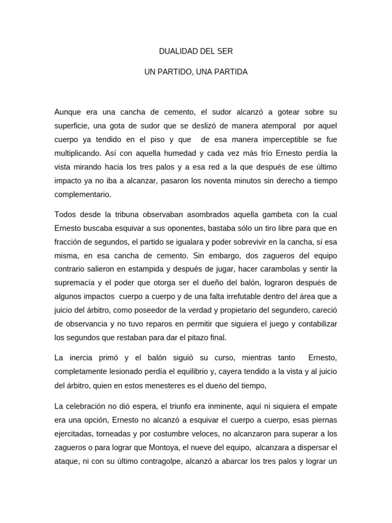 Un Partido, Una Partida | PDF