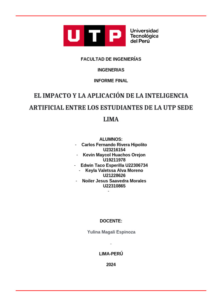 Informe Final de Estadistica - Inteligencia Artificial | PDF ...