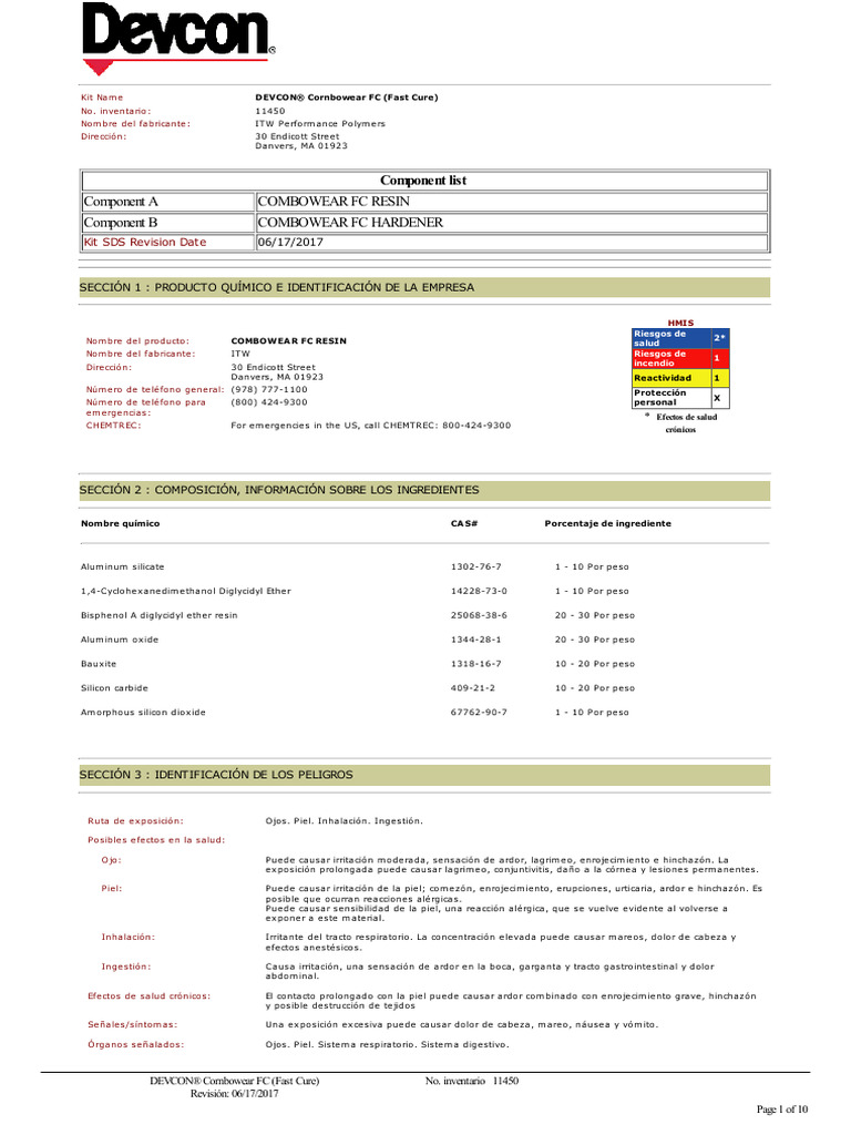 Devcon 11450 Combowear | PDF | Alergia | Ventilación (Arquitectura)