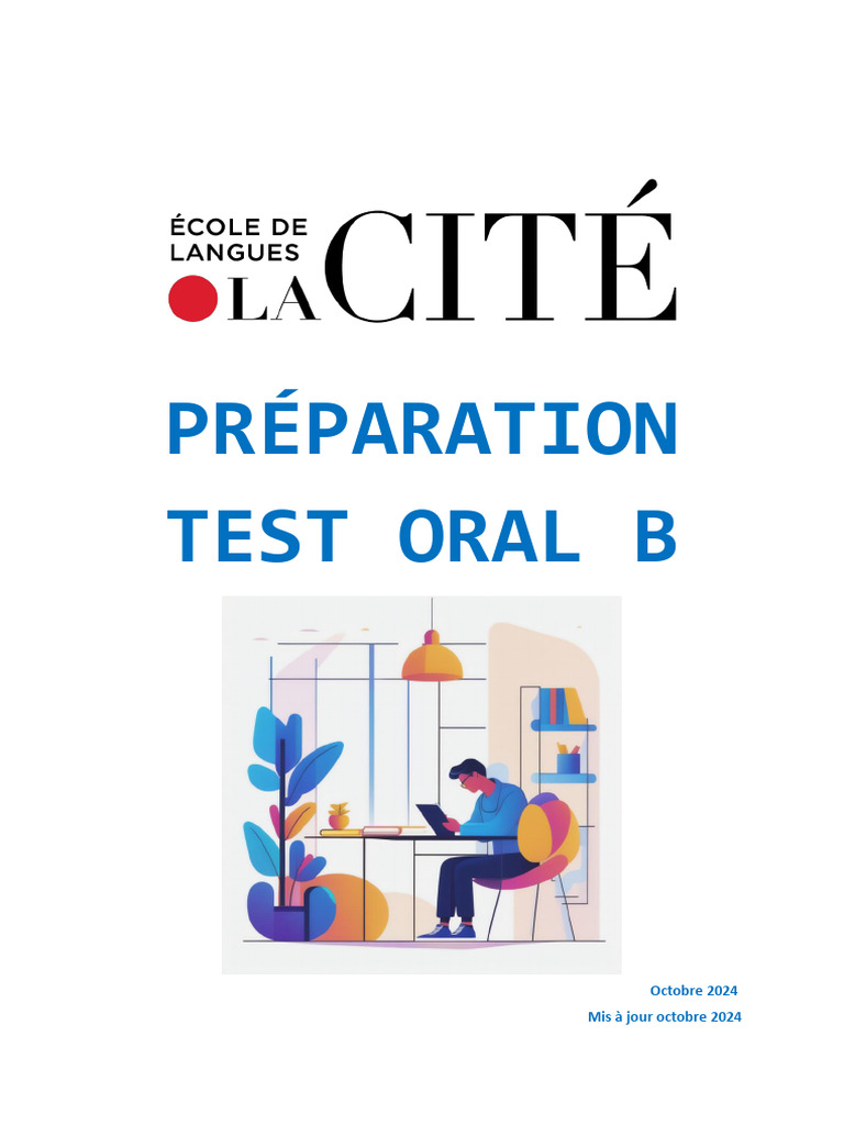 Guide Préparation Test Oral B | PDF | Verbe | Adposition