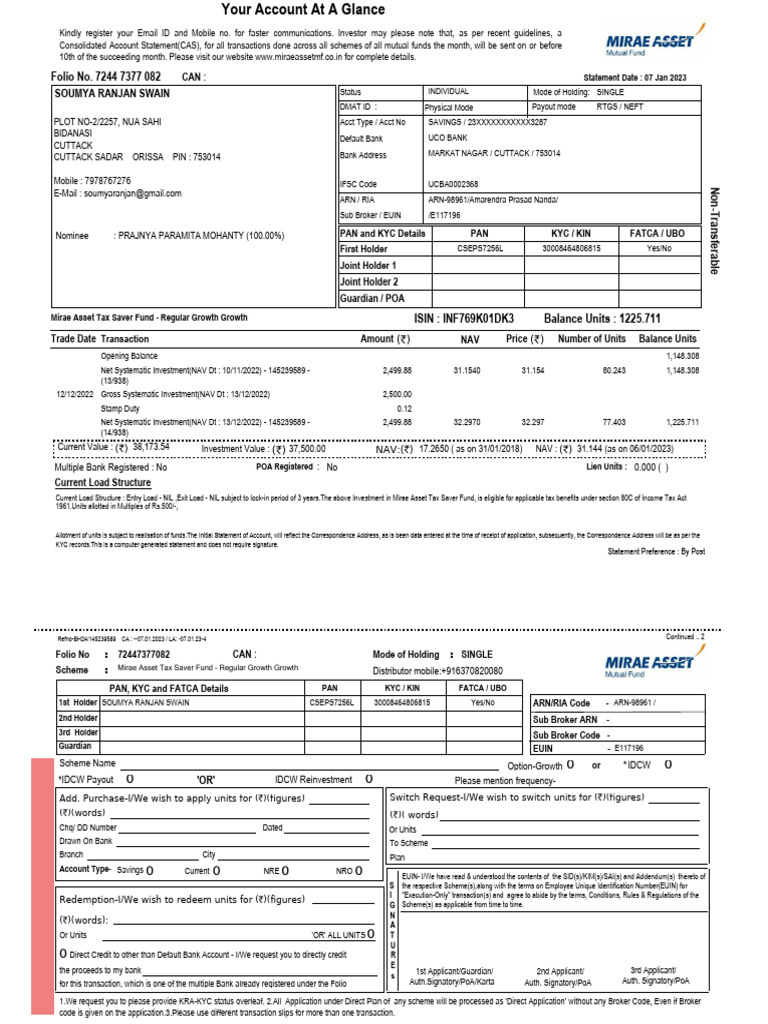 MIRAE ASSET MF_SIP_2022-23 | PDF | Banks | Investing
