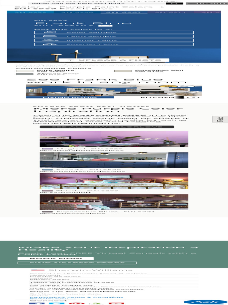 Blueblood SW 6966 Purple Paint Colors Sherwin-Williams | PDF