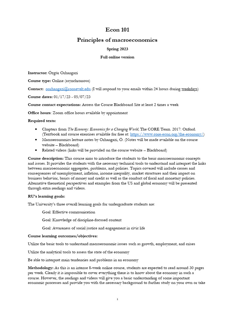 2023 Spring Econ 101 Full | PDF | Macroeconomics | Inflation