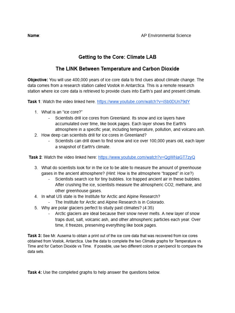 APES ice core investigation - Google Docs | PDF | Carbon Dioxide ...