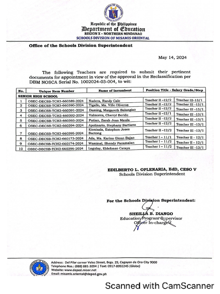 Shs Reclassification Memo | PDF