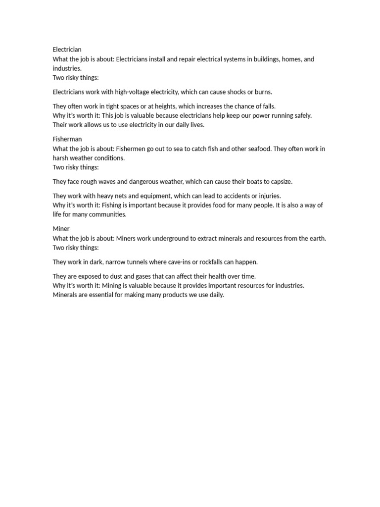 Risky Jobs | PDF