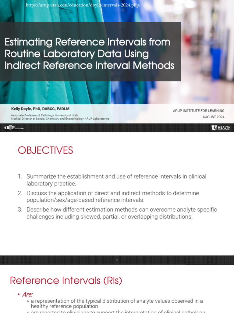 Estimating Reference Intervals From Routine Laboratory Data Using Indirect Reference Interval ...