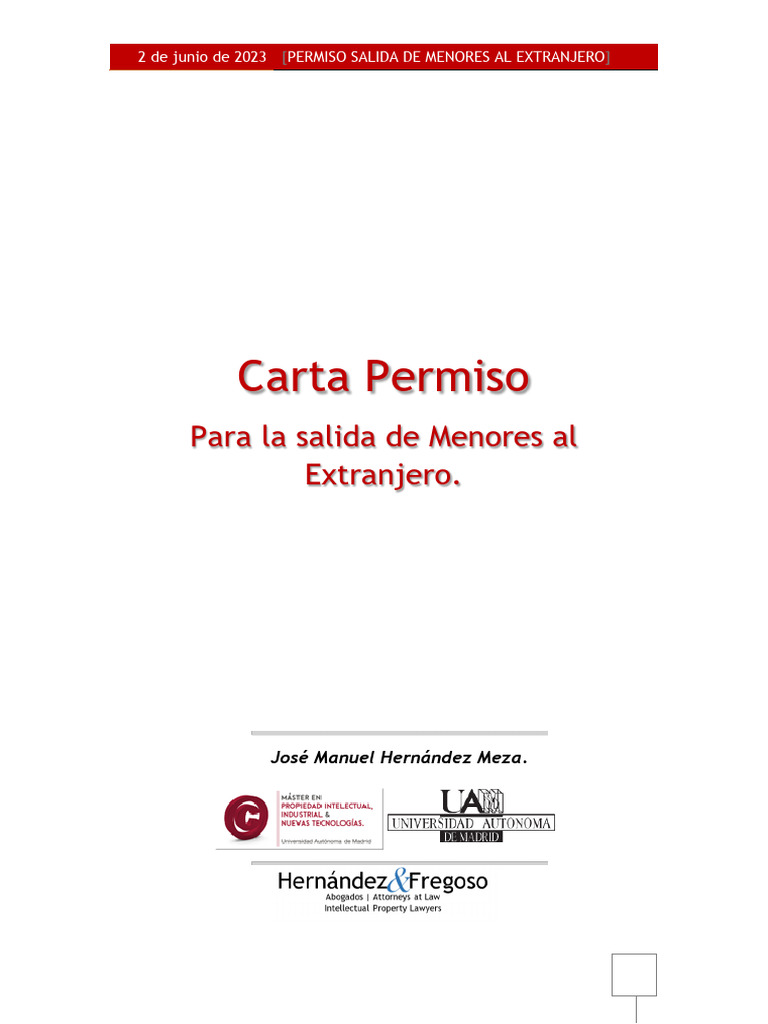 Permiso Menores al Extranjero: Requisitos y Costos | PDF