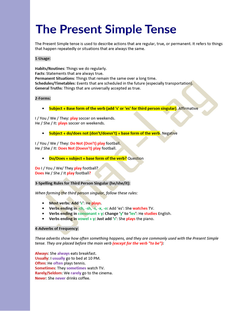 Understanding Present Simple Tense | PDF
