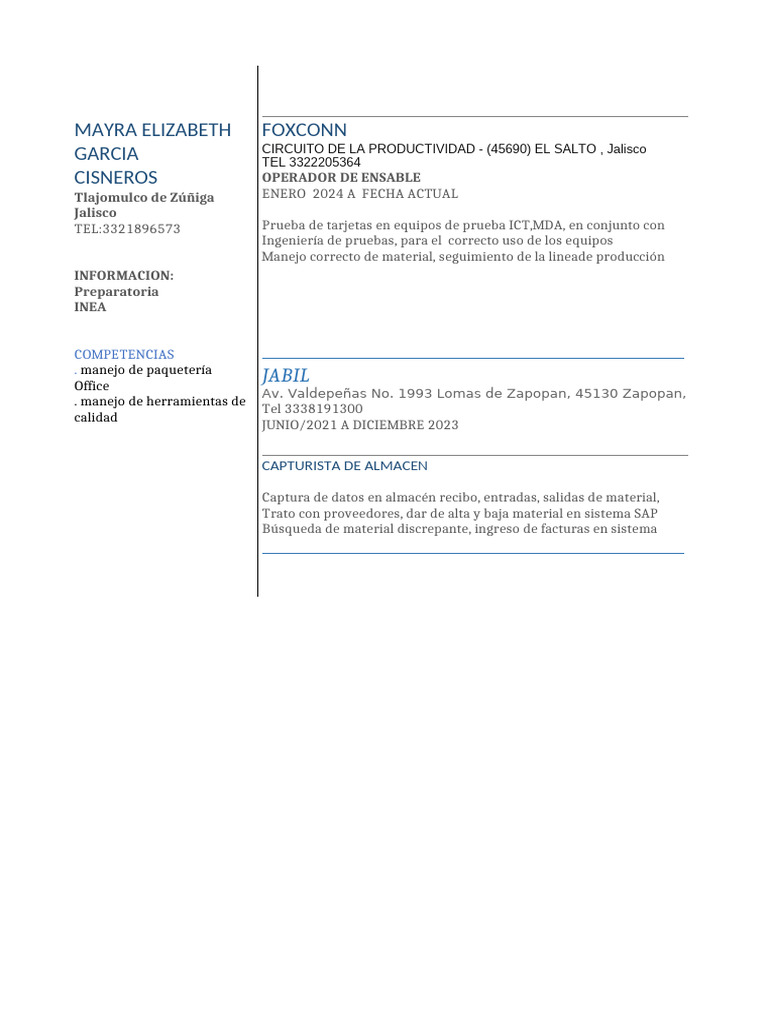 Curriculum Mayra | PDF