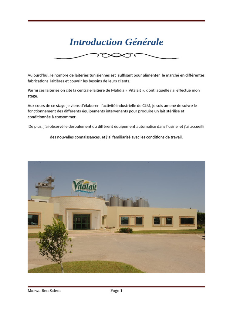Activités de la Centrale Laitière Vitalait | PDF | Automate ...