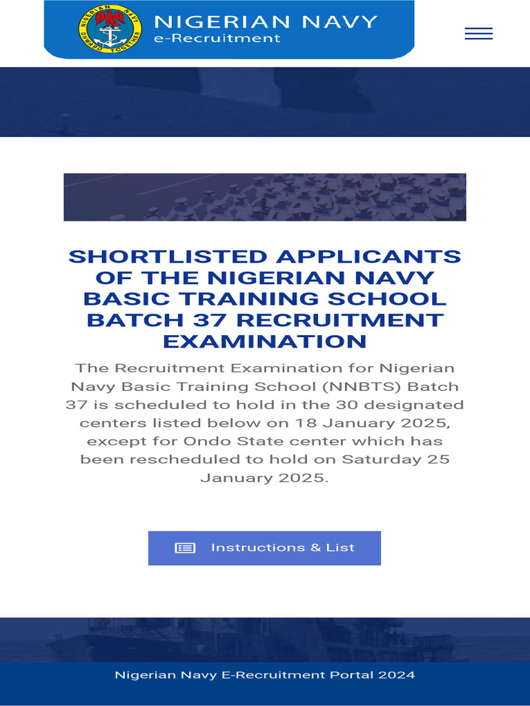 Nigerian Navy – Nigerian Navy Recruitment & Enlistment Portal | PDF Nigerian Navy – Nigerian Navy Recruitment & Enlistment Portal | PDF