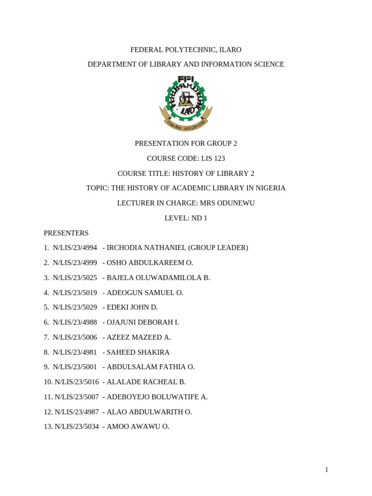 History of Academic Libraries in Nigeria | PDF | Libraries | Open Access