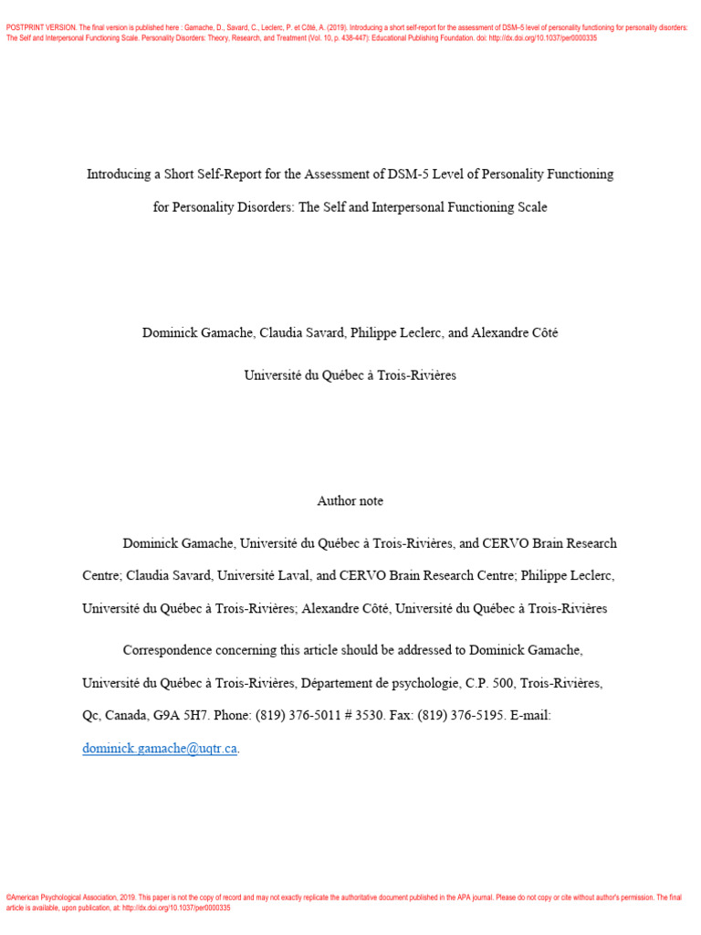 Leclerc P 4 POST | PDF | Validity (Statistics) | Self Report Study