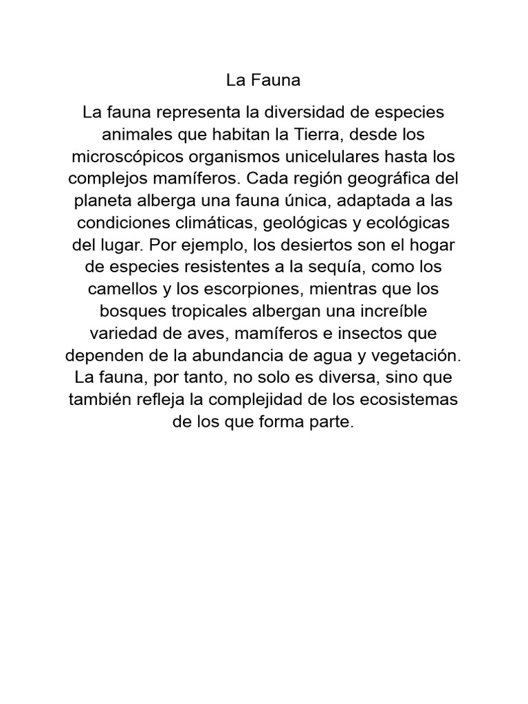 La Definición de La Fauna | PDF
