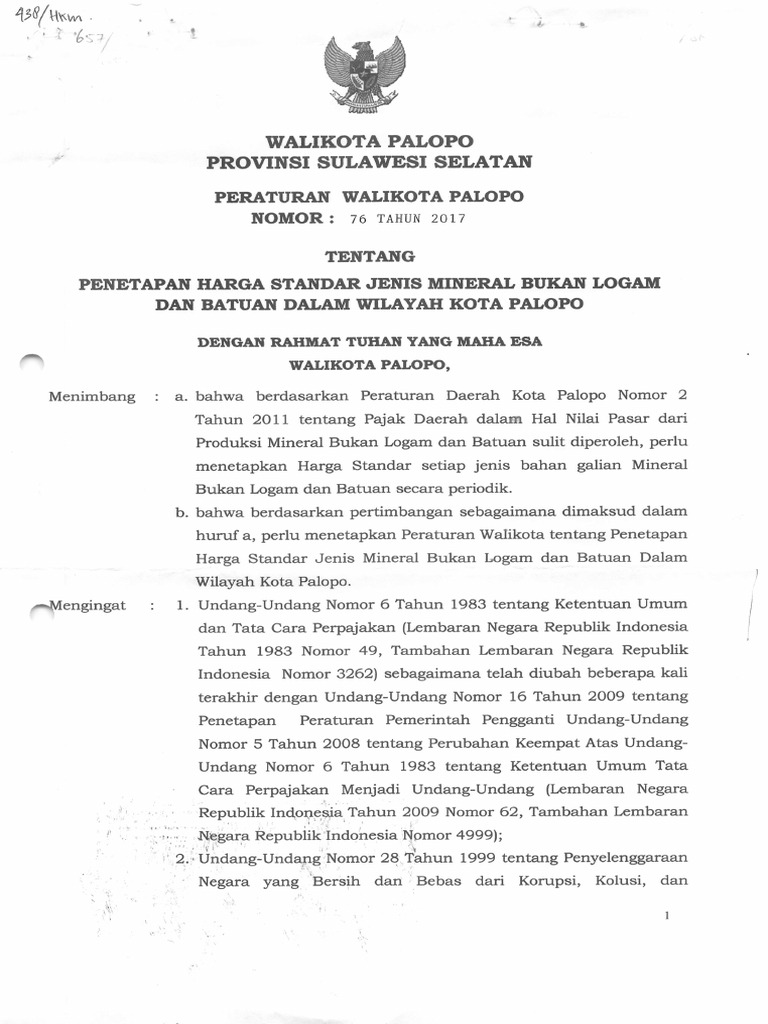 PERWAL NO. 76 TAHUN 2017 | PDF