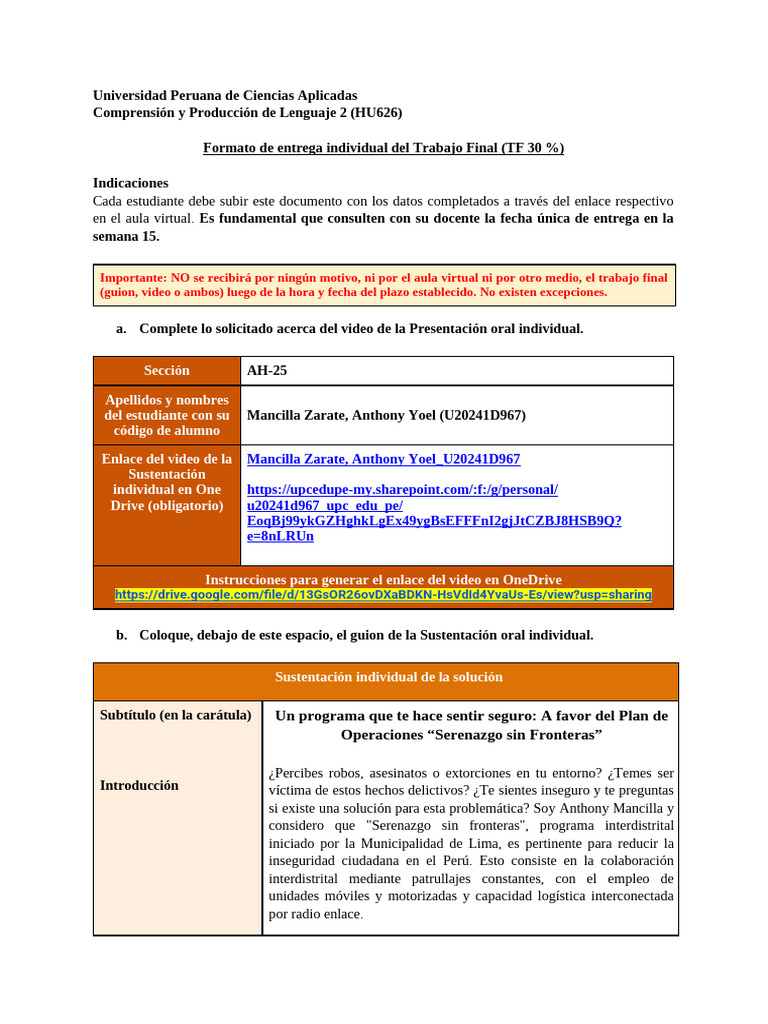 TF - Mancilla Zarate, Anthony Yoel - AH25 | PDF