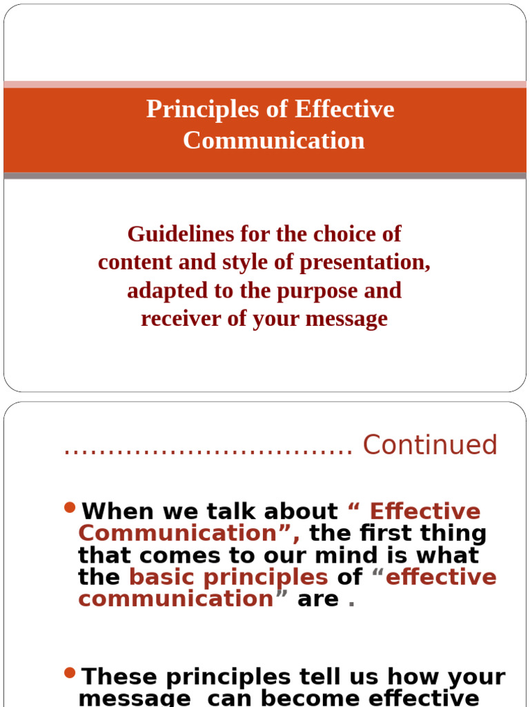 Principles of Effective Communication | PDF | Communication | Word