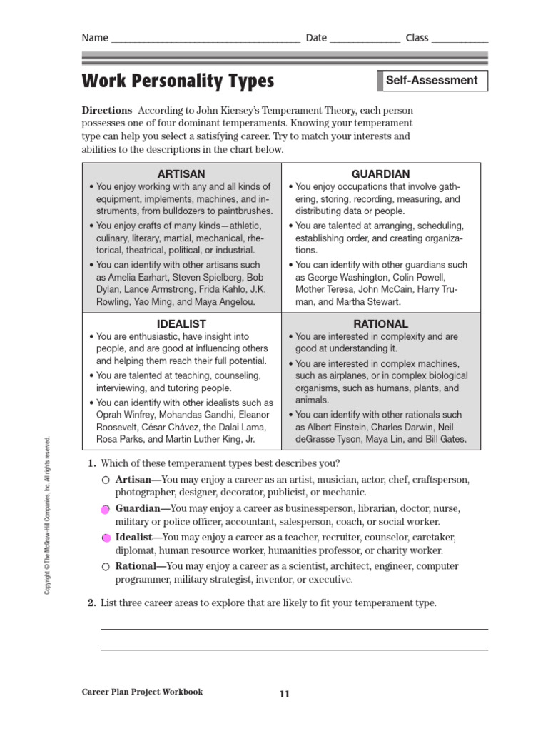 Work Personality Types | PDF