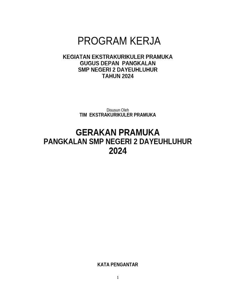 PROGRAM PRAMUKA Sem. 1 2024 | PDF