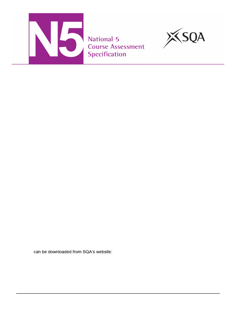 N5 English Course Information | PDF | Educational Assessment | Knowledge