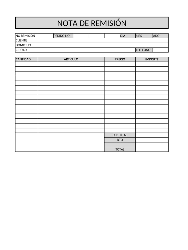 Nota de Remision | PDF