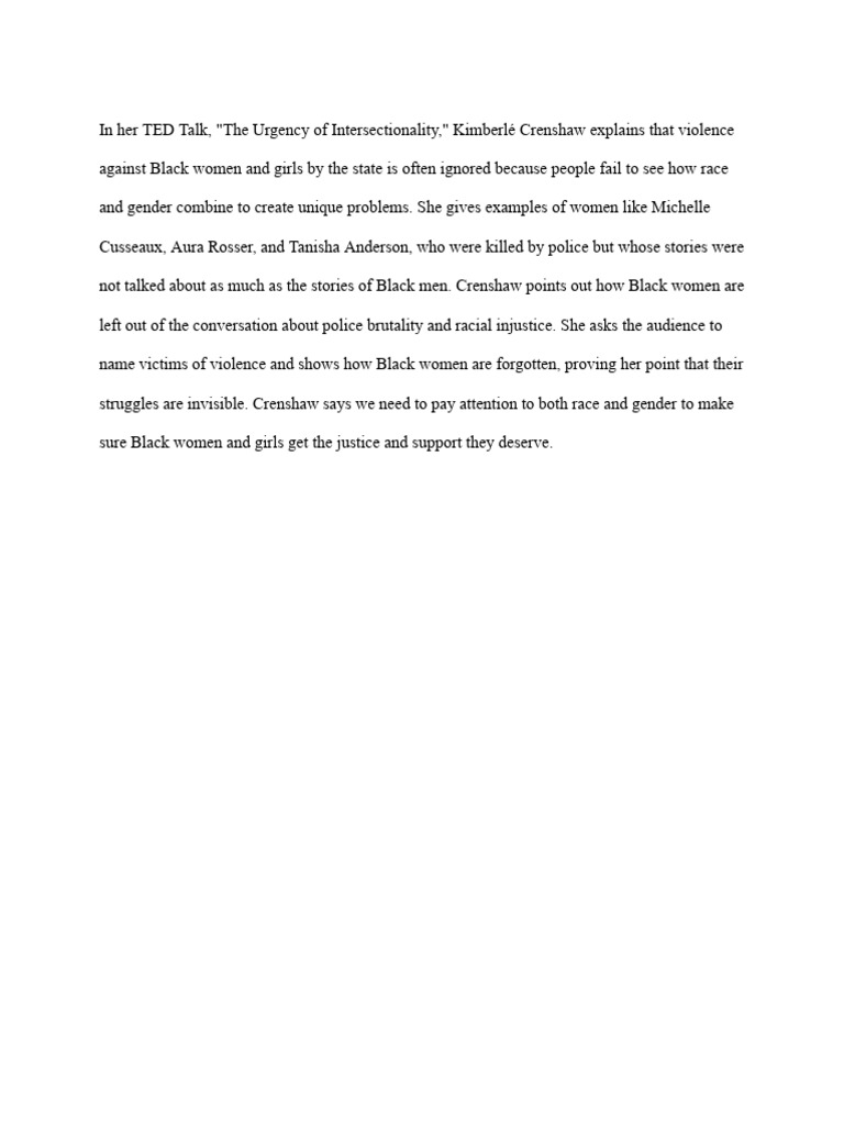 Close Reading The Urgency of Intersectionality by Kimberle Crenshaw | PDF