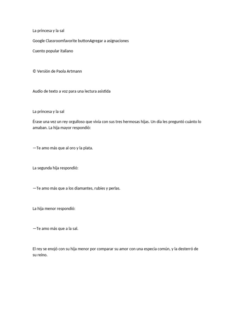 La Princesa y La Sal | PDF
