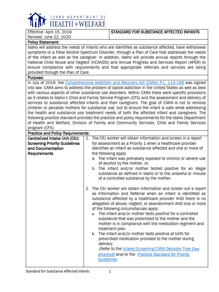 Substance Affected Infant | PDF | Substance Abuse | Substance Use Disorder