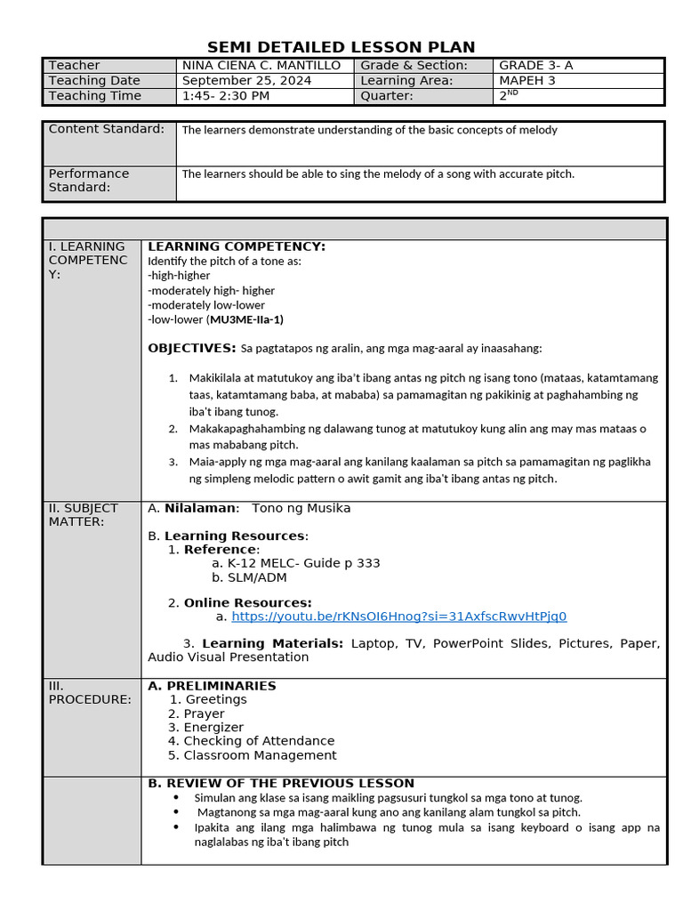 MAPEH Q2- DAY 1 | PDF